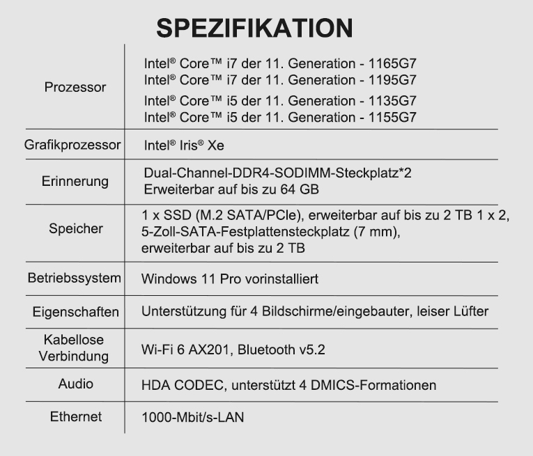 GEEKOM Mini IT11: 11. Generation Intel Core i7 Mini PC